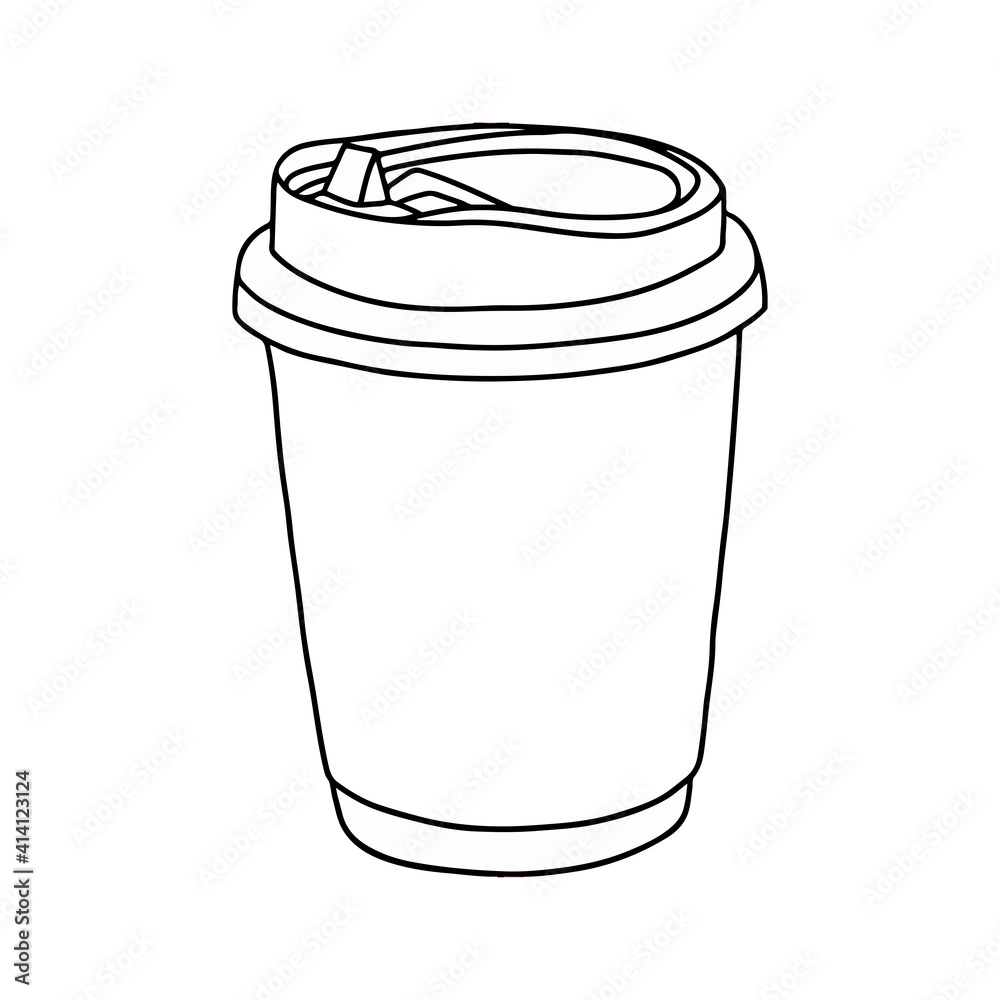 Disposable plastic or cardboard cup. Container for cold, hot drink ...