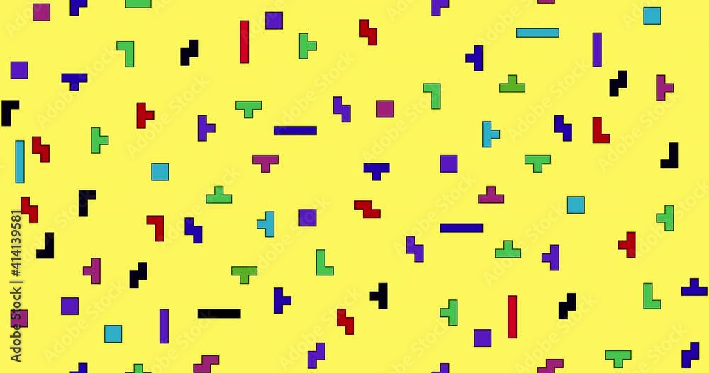 Animation of pixel art abstract background made of bricks shapes ...