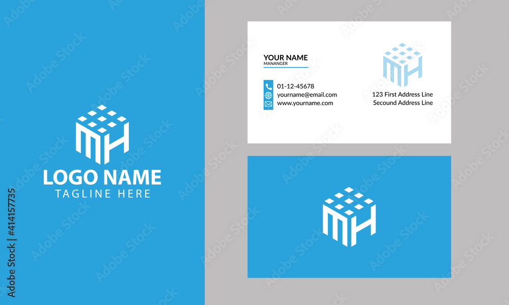 Business corporate letter MH logo design vector. Letter MH logo vector ...