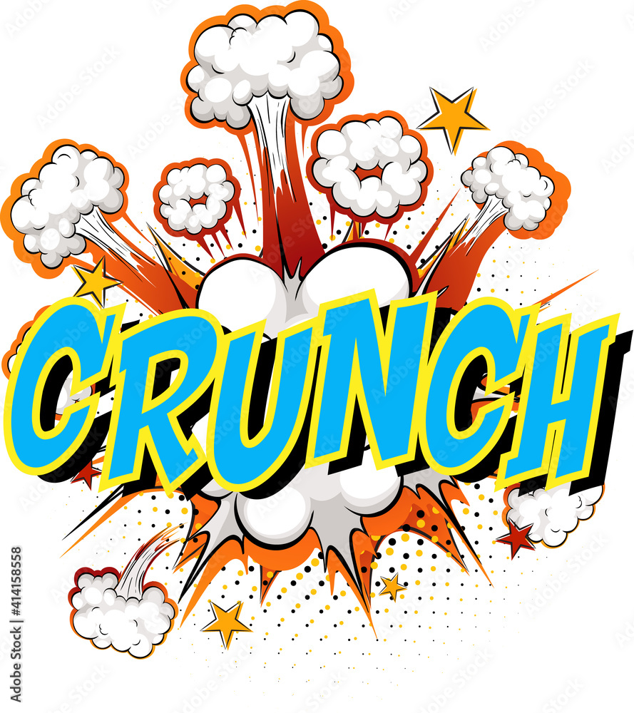 Word Crunch on comic cloud explosion background Stock Vector | Adobe Stock