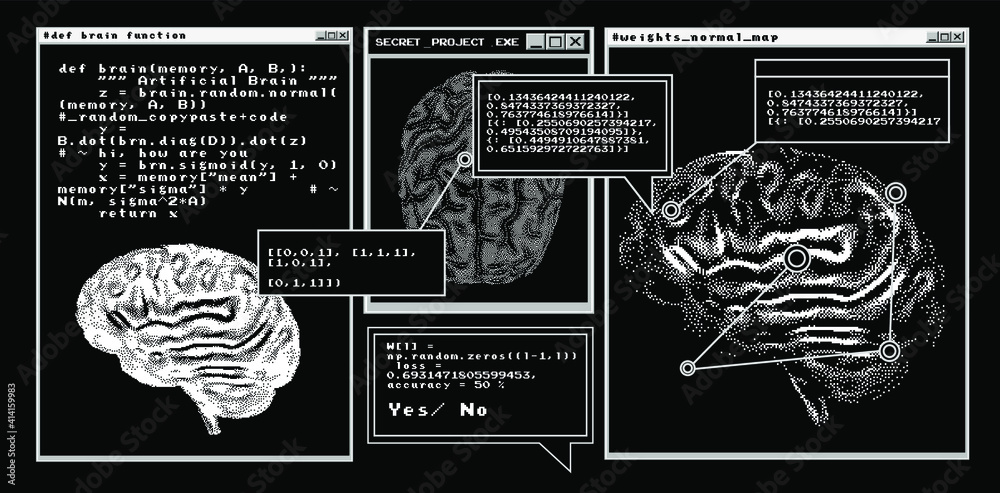 Futuristic sci-fi user interface with research data, Magnetic resonance ...