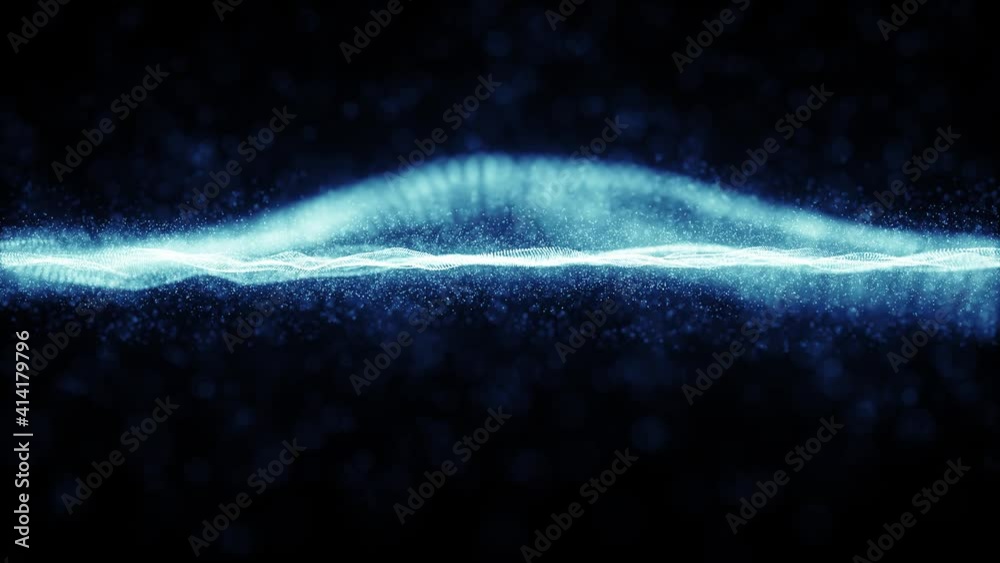 Abstract Glowing Mesh Wave Field Fx With Fractal Particles Loop/ 4k ...