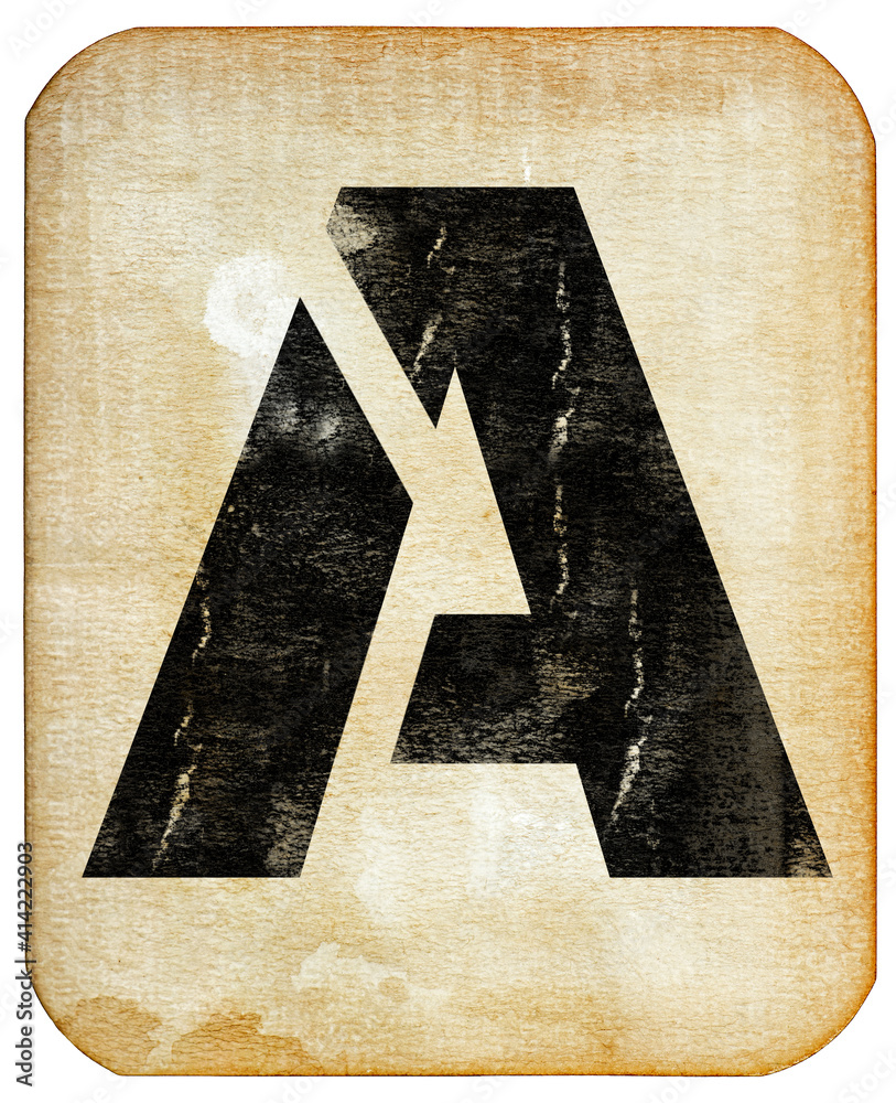 Letter A Used sign Old paper texture background Stock Photo | Adobe Stock