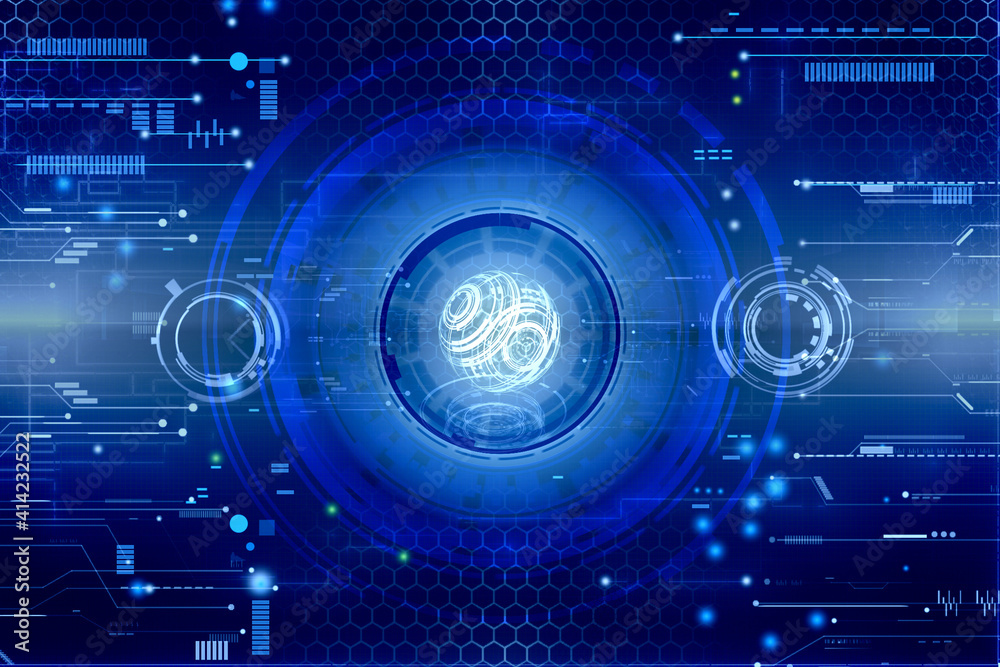 Hi tech HUD and circuit grid line patterns digital technology ...