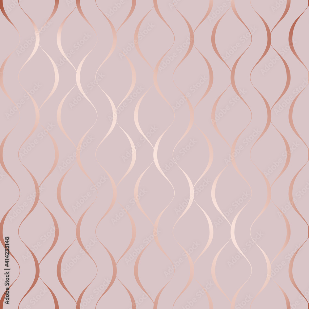 Rose gold seamless pattern. Beauty background with irregular lines ...