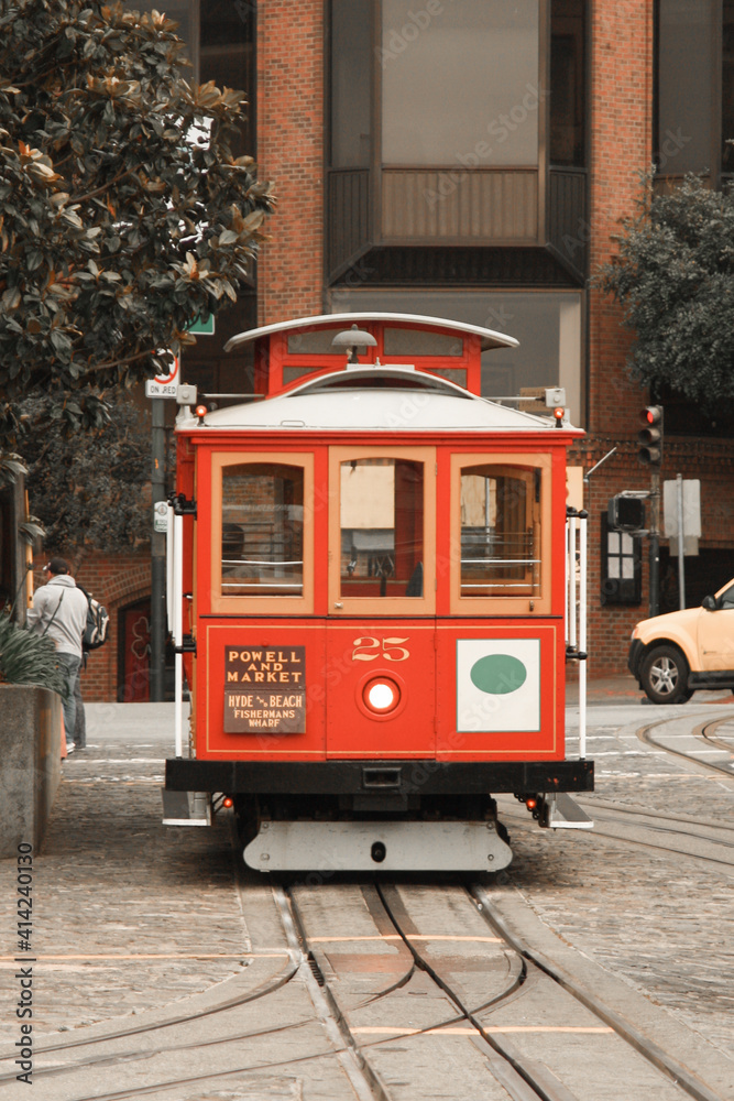 Historic red cable car in Friedel Klussmann Memorial Turnaround ...