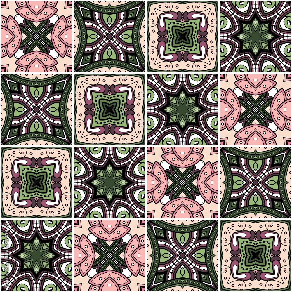 Seamless Tile Pattern, Crazy Patchwork Quilt Ornament. Endless Ethnic ...