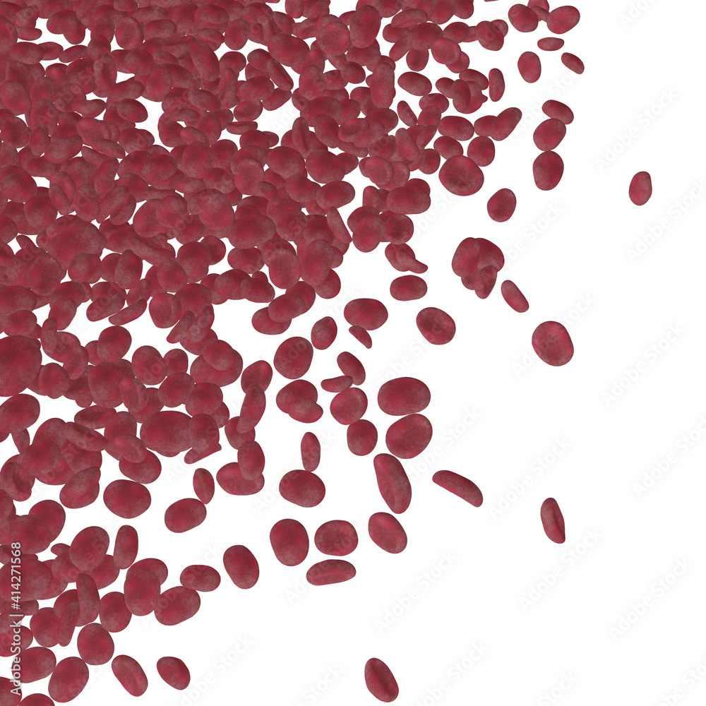 Abstract red blood cells isolated on white background Stock ...