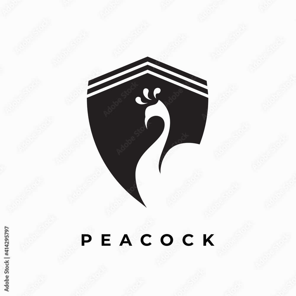 peacock shield logo design Stock Vector | Adobe Stock