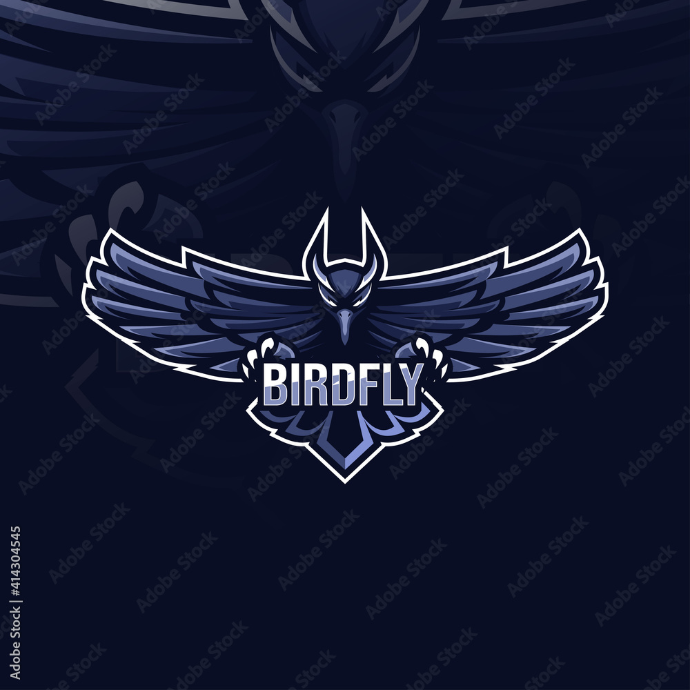Bird fly mascot logo design Stock Vector | Adobe Stock