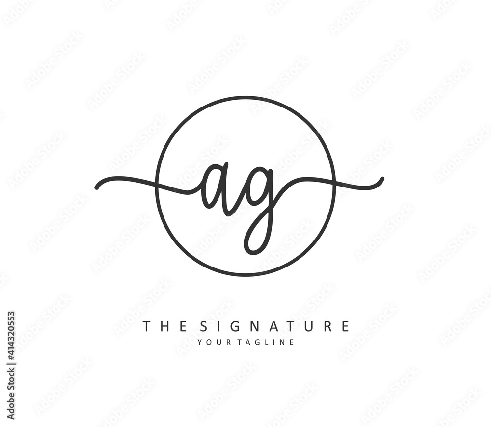AG Initial letter handwriting and signature logo. A concept handwriting ...