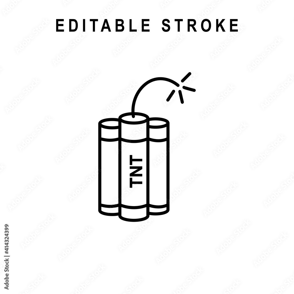 TNT Outline Icon. TNT Line Art Logo. Vector Illustration. Isolated on ...
