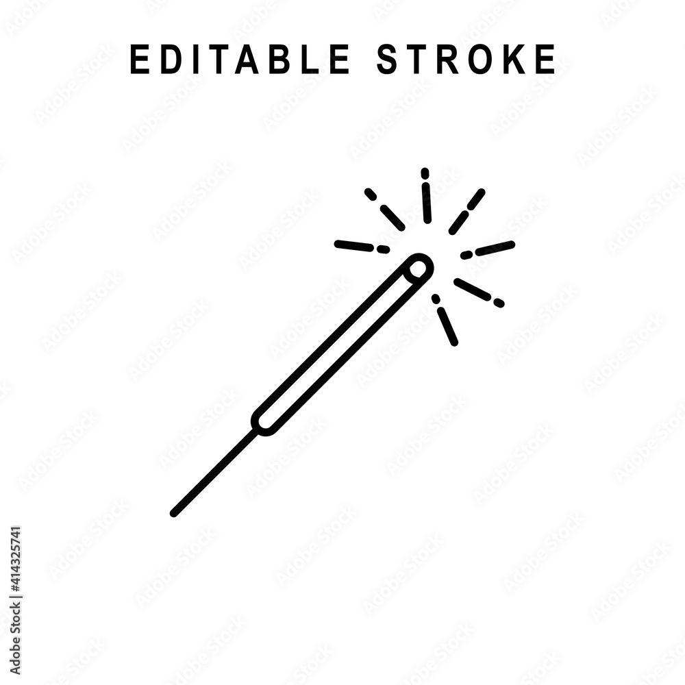Firework Stick Outline Icon. Firework Stick Line Art Logo. Vector ...