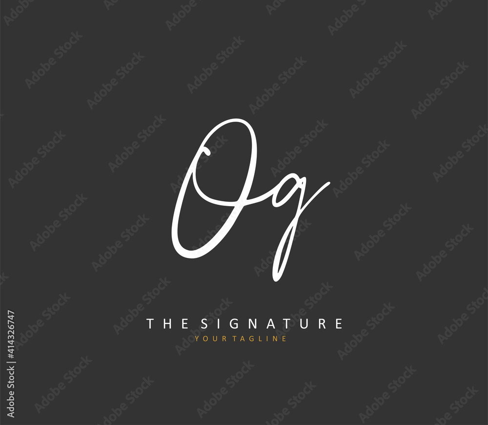 OG Initial letter handwriting and signature logo. A concept handwriting ...