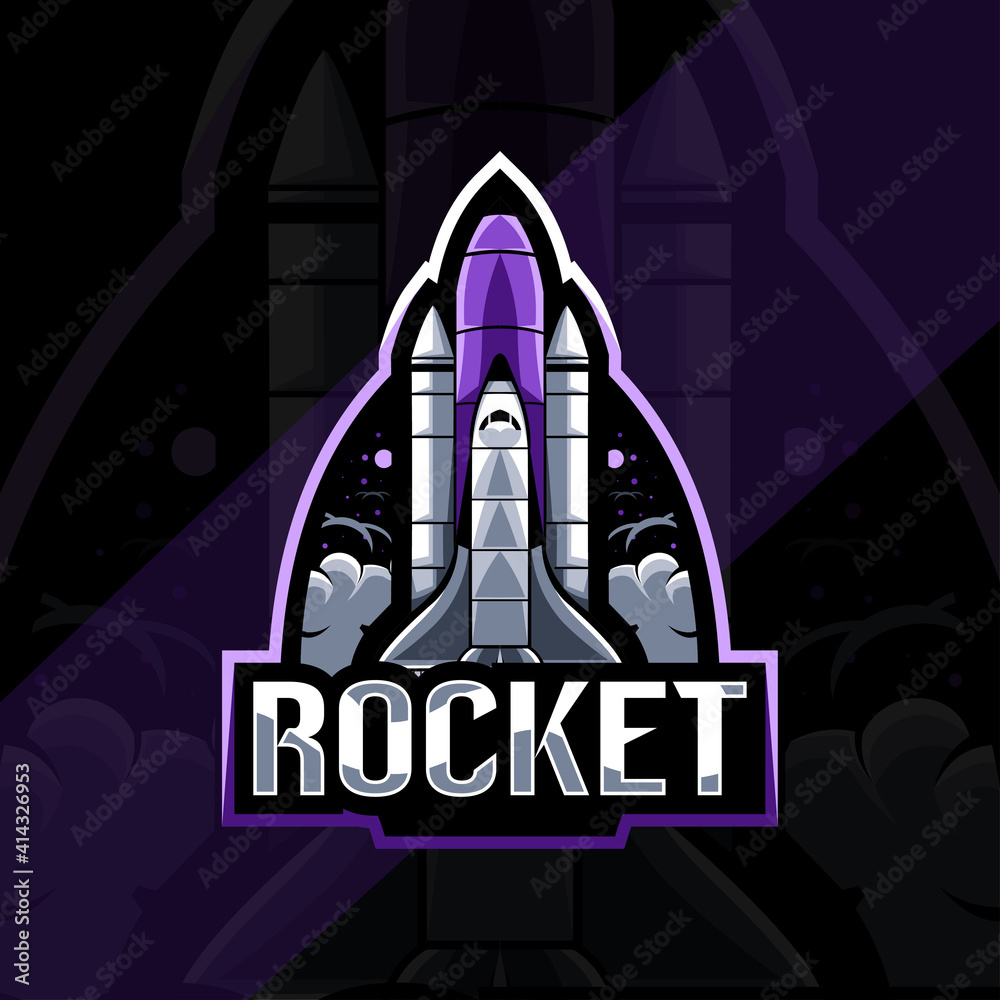 Rocket mascot logo esport template design Stock Vector | Adobe Stock