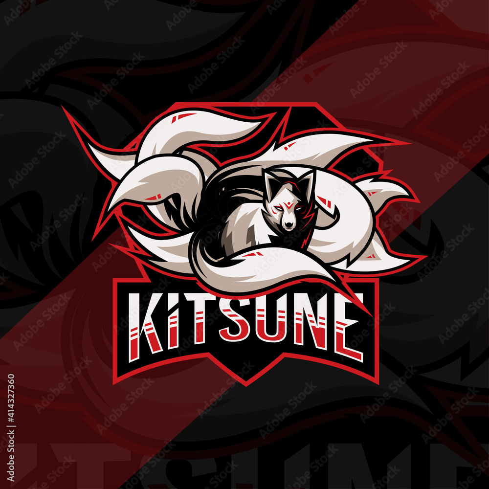 Kitsune mascot logo esport template design Stock Vector | Adobe Stock