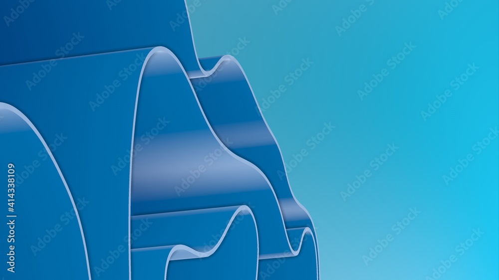 Abstract 3D render colorful spline strips rows light and shadow curves ...