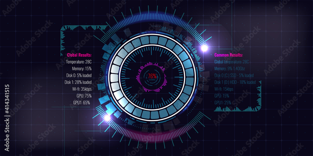 Abstract hud ui virtual sci fi interface background. Vector ...