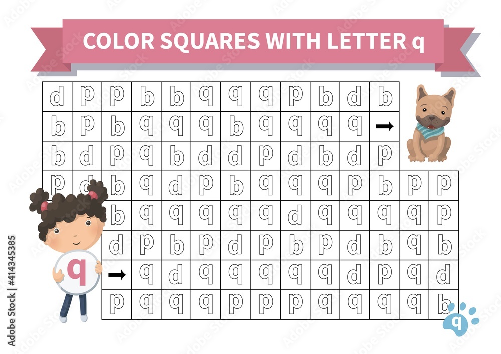 Printable game. Worksheet for kids. Exercise about letter reversals b ...