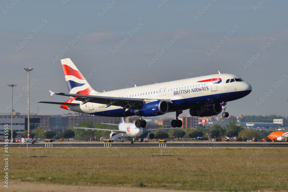 Airbus A320 airliner landing Stock Photo | Adobe Stock