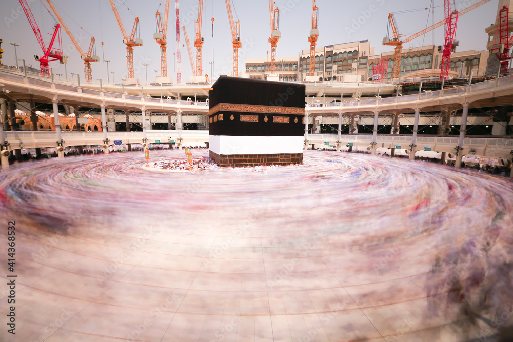 Mosque Kaaba, Mecca. The largest mosque in the world, Kaaba. At the ...
