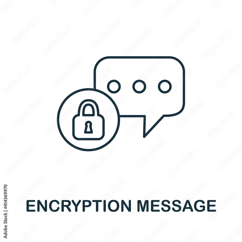 Vetor de Encryption Message icon. Simple element from internet security ...