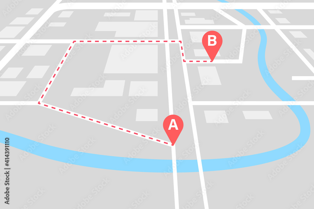 Modern map, great design for any purposes. City map with gps navigator ...