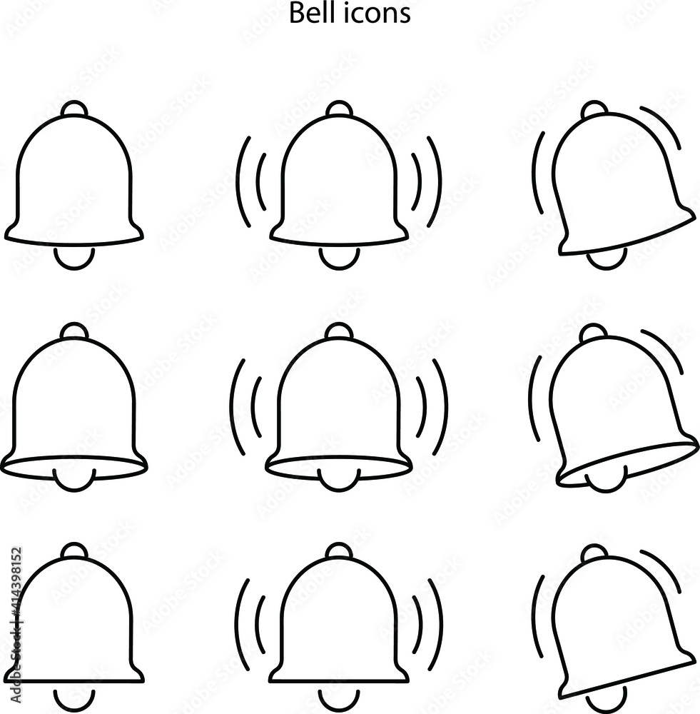 bell icon set isolated on white background. bell icon set trendy and ...