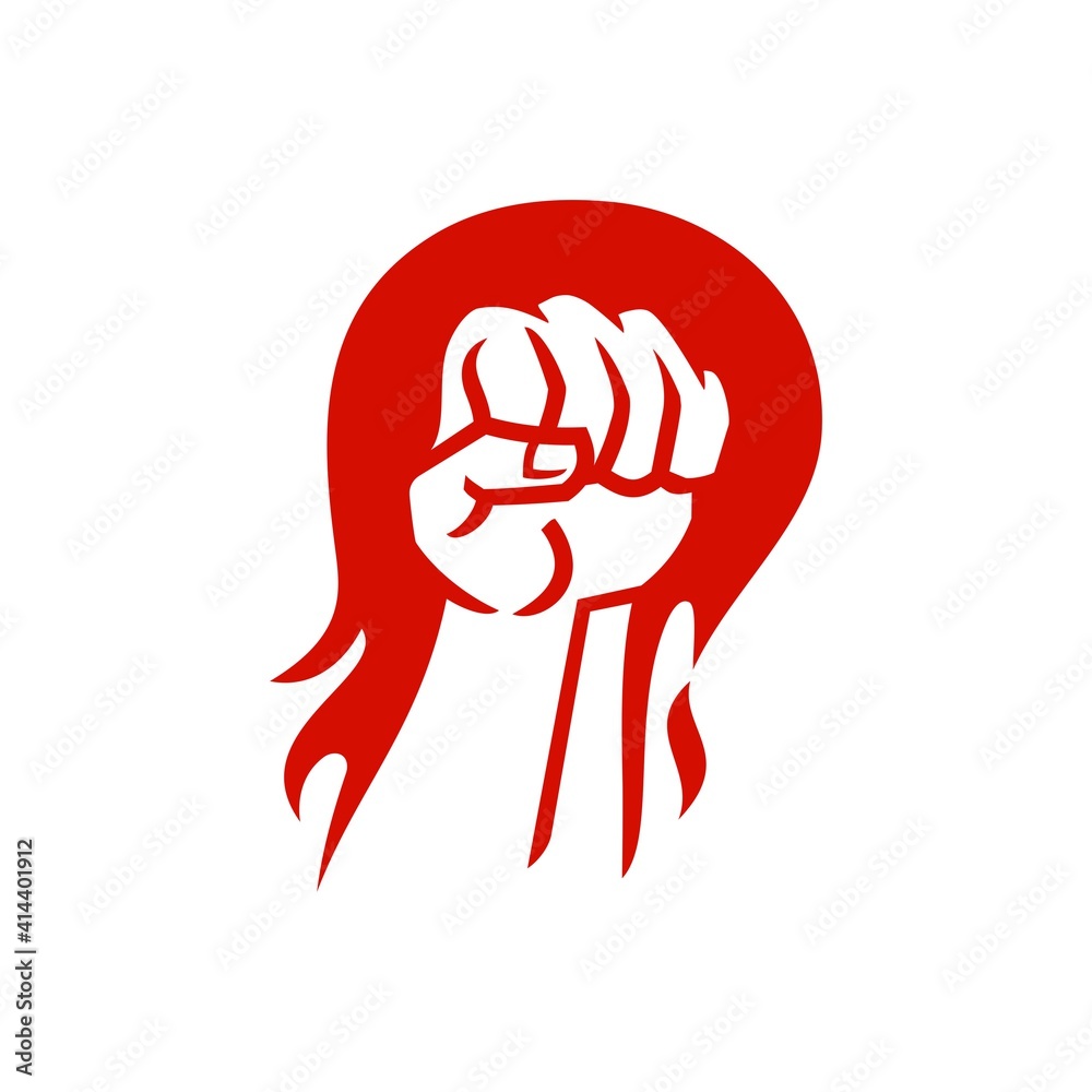 revolution fire flame fist punch vector, symbol of fighting spirit ...