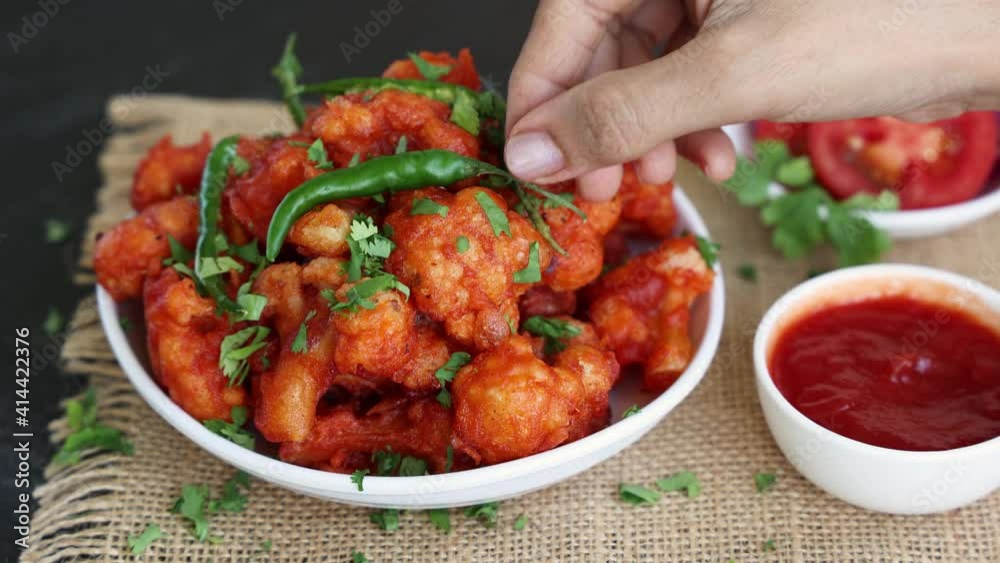 Gobi Manchurian dry, Gobi 65 popular Indian street food snack Delhi ...