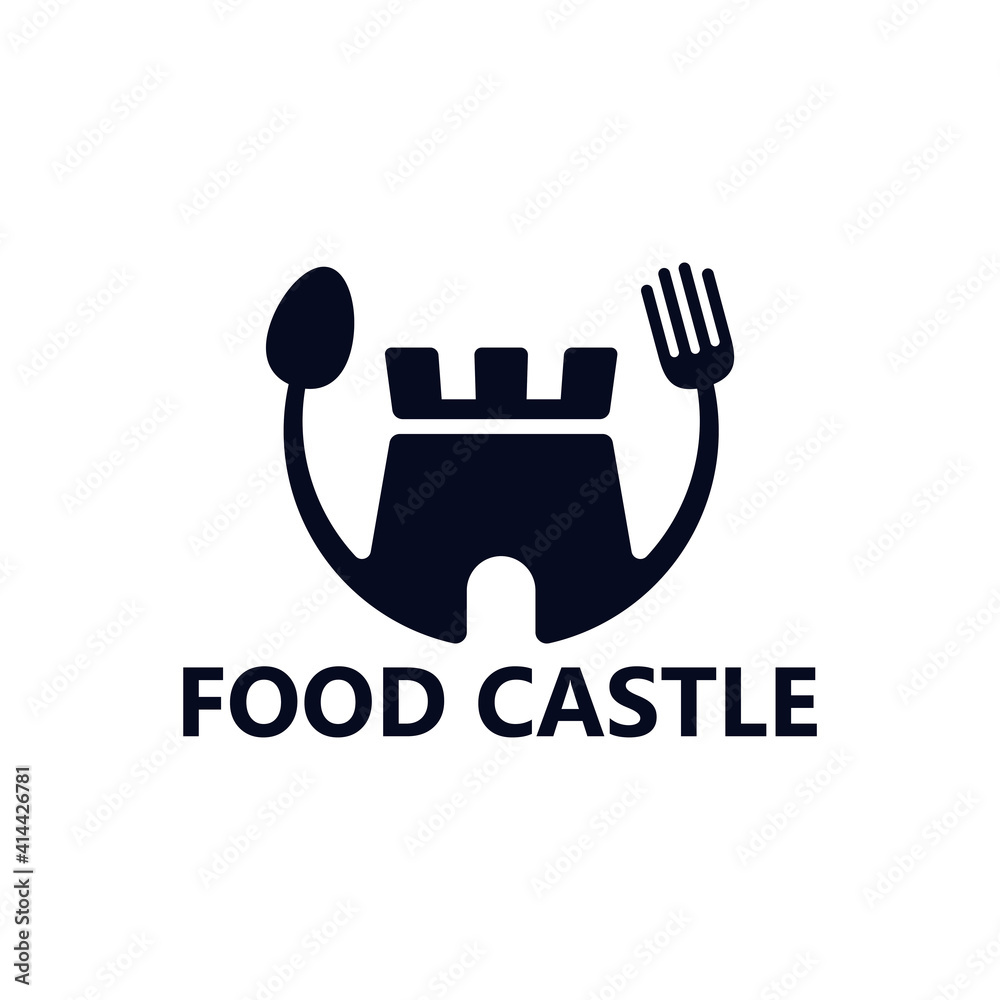 Food castle logo template design Stock Vector | Adobe Stock