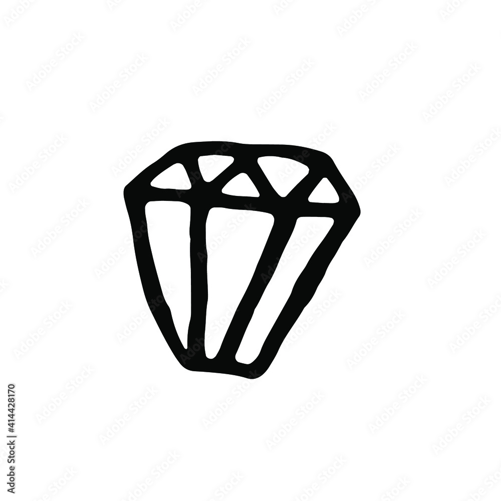 Simple doodle vector gem for cards, posters, wrapping and design. Hand ...