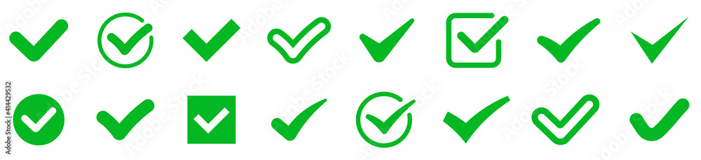 Check mark icons set. Check mark symbols collection vector Stock Vector ...