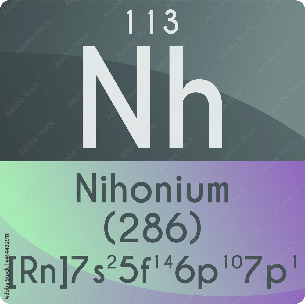 Nh Nihonium Chemical Element Periodic Table. Square vector illustration ...