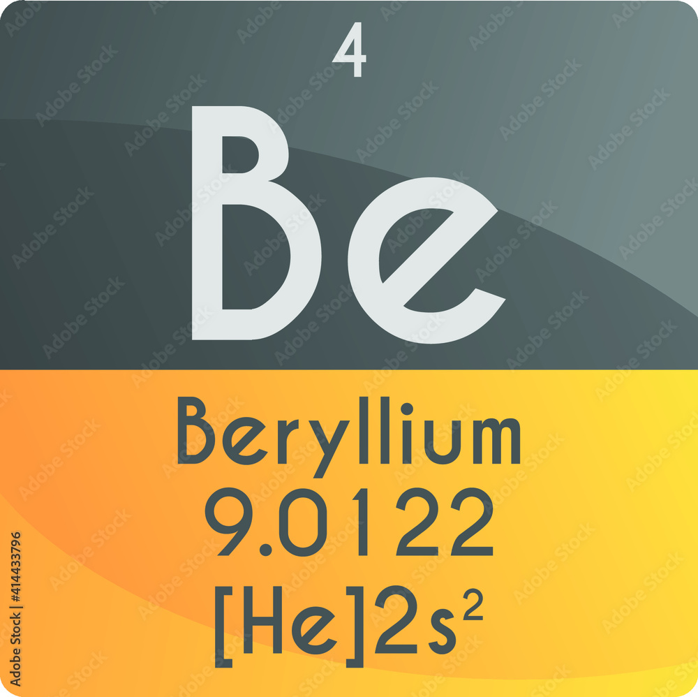 Be Beryllium Alkaline earth metal Chemical Element Periodic Table ...