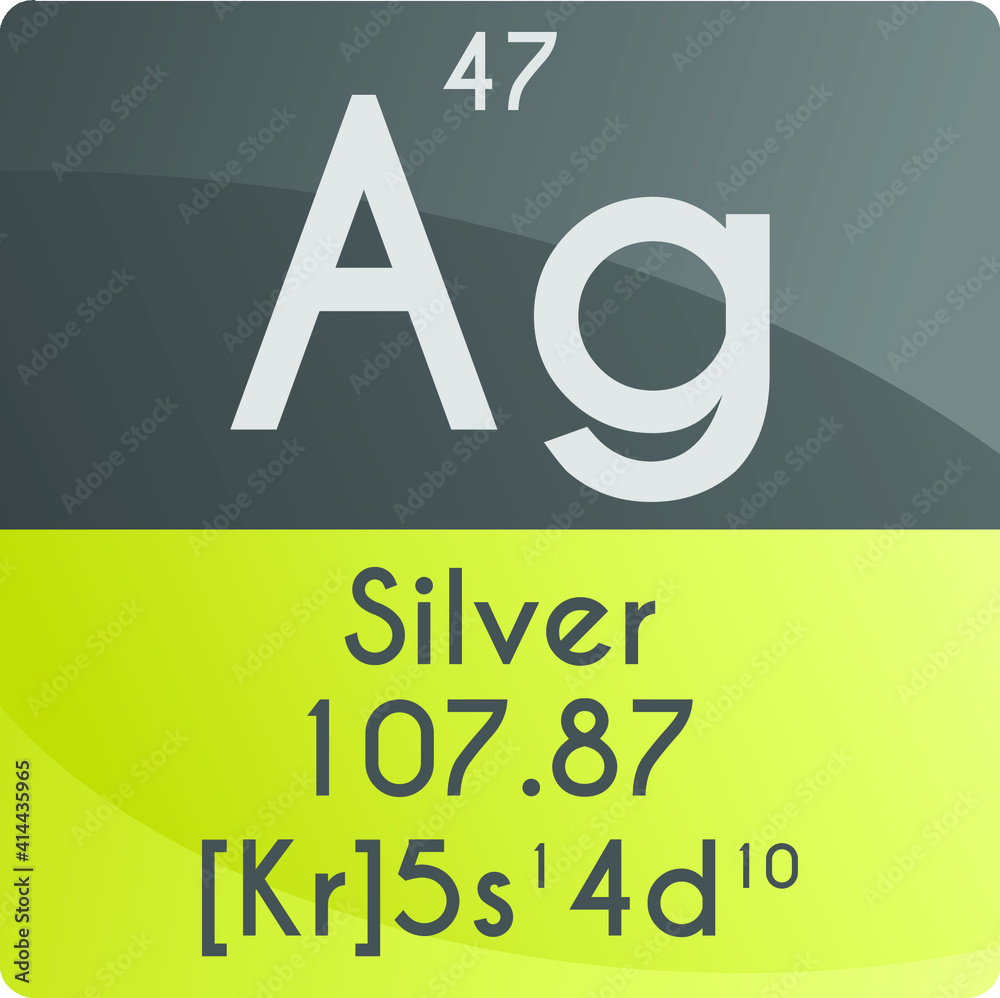 Ag Silver Transition metal Chemical Element Periodic Table. Square ...