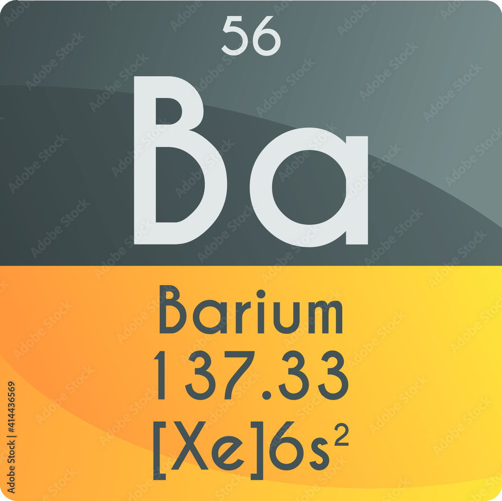 Ba Barium Alkaline earth metal Chemical Element Periodic Table. Square ...