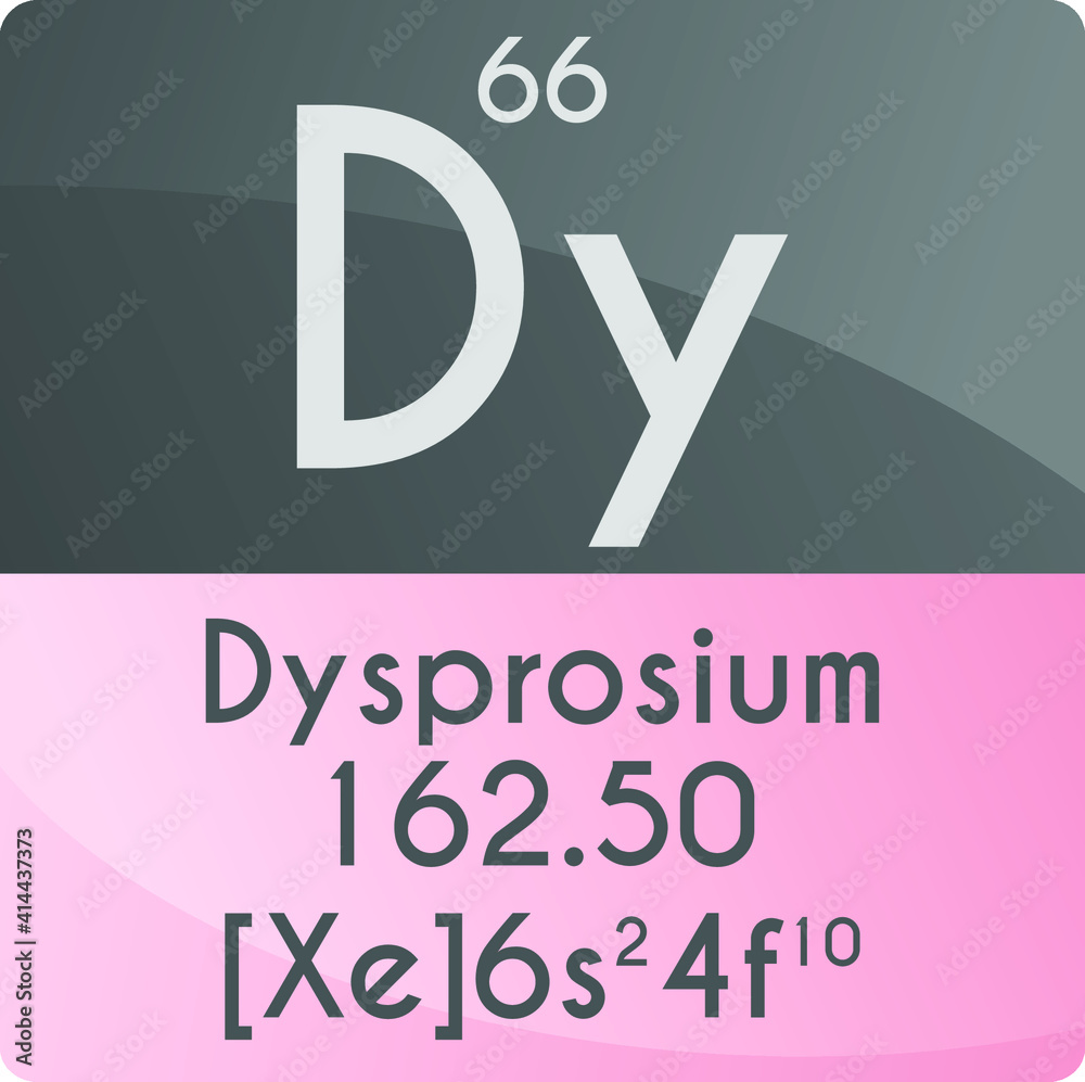 Dy Dysprosium Lanthanide Chemical Element Periodic Table. Square vector ...