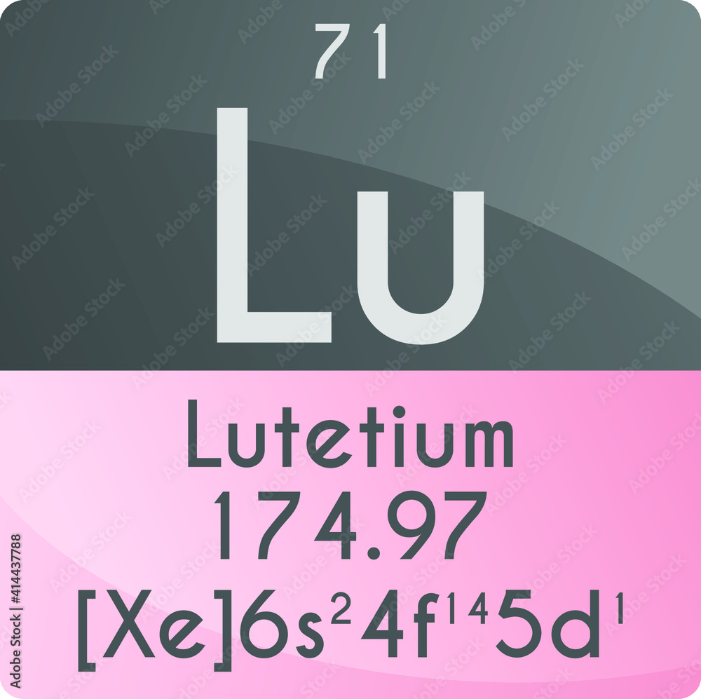 Lu Lutetium Lanthanide Chemical Element Periodic Table. Square vector ...