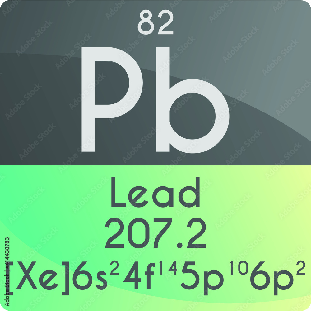 Pb Lead Post transition metal Chemical Element Periodic Table. Square ...