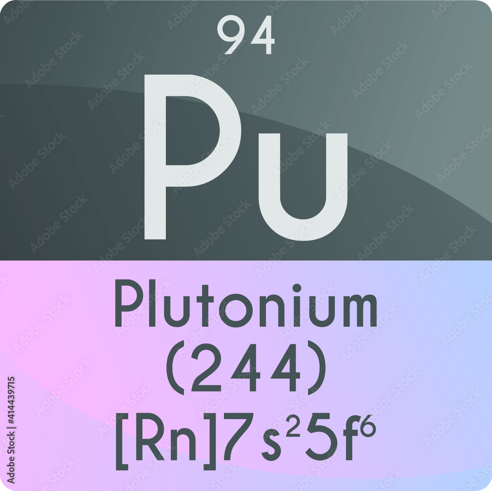 Pu Plutonium Actinoid Chemical Element Periodic Table. Square vector ...