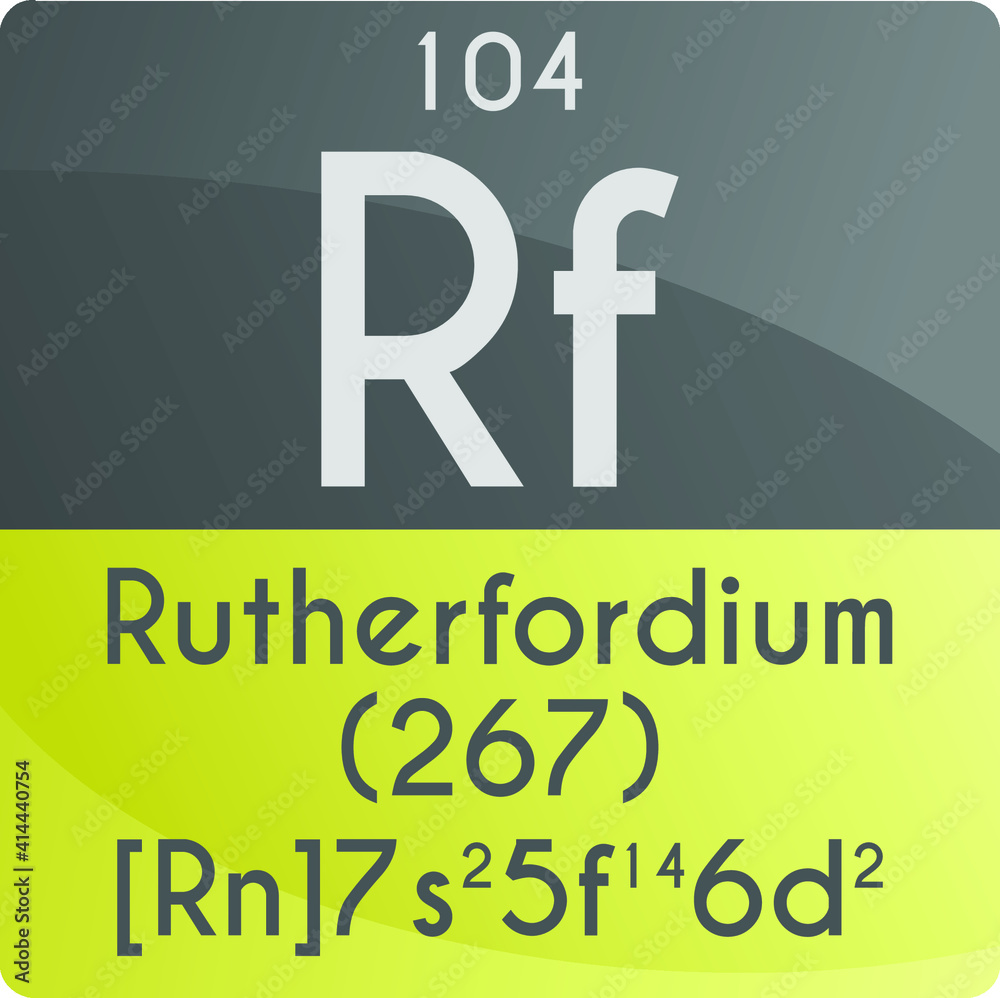 Rf Rutherfordium Transition metal Chemical Element Periodic Table ...