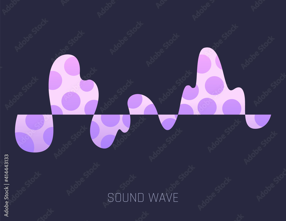 Color sound wave. Audio digital equalizer technology, musical pulse ...