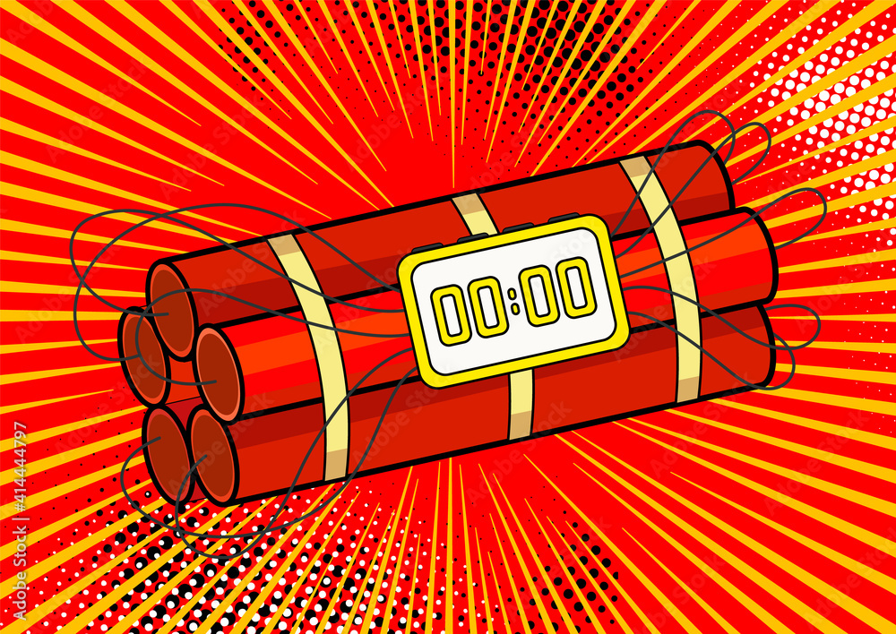 Pop art bomb on comic pop art retro style background. Terrorism is a ...
