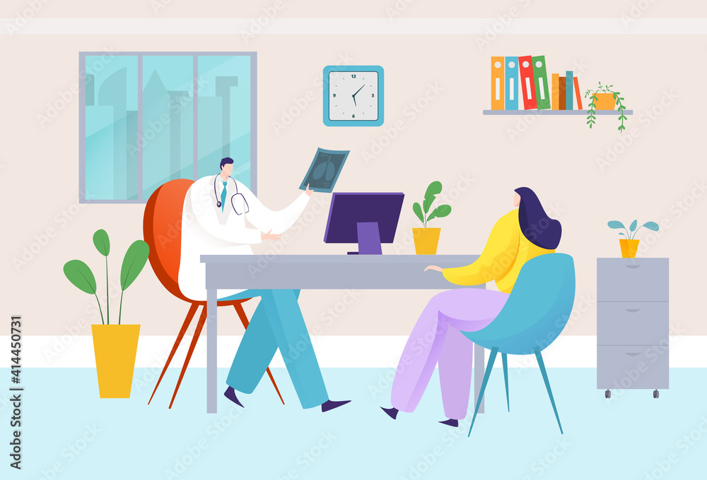 Doctor consultation in hospital office, medical clinic, woman patient ...