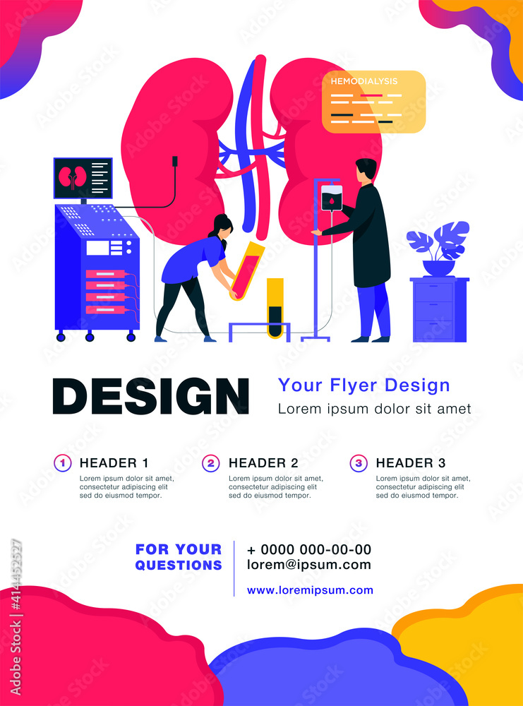 Doctors conducting dialysis procedure for kidney treatment. Vector ...