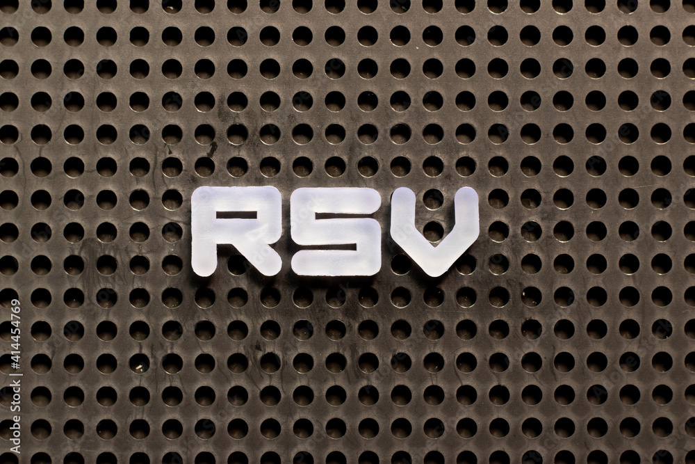White color letter in word RSV (Respiratory syncytial virus) on black ...
