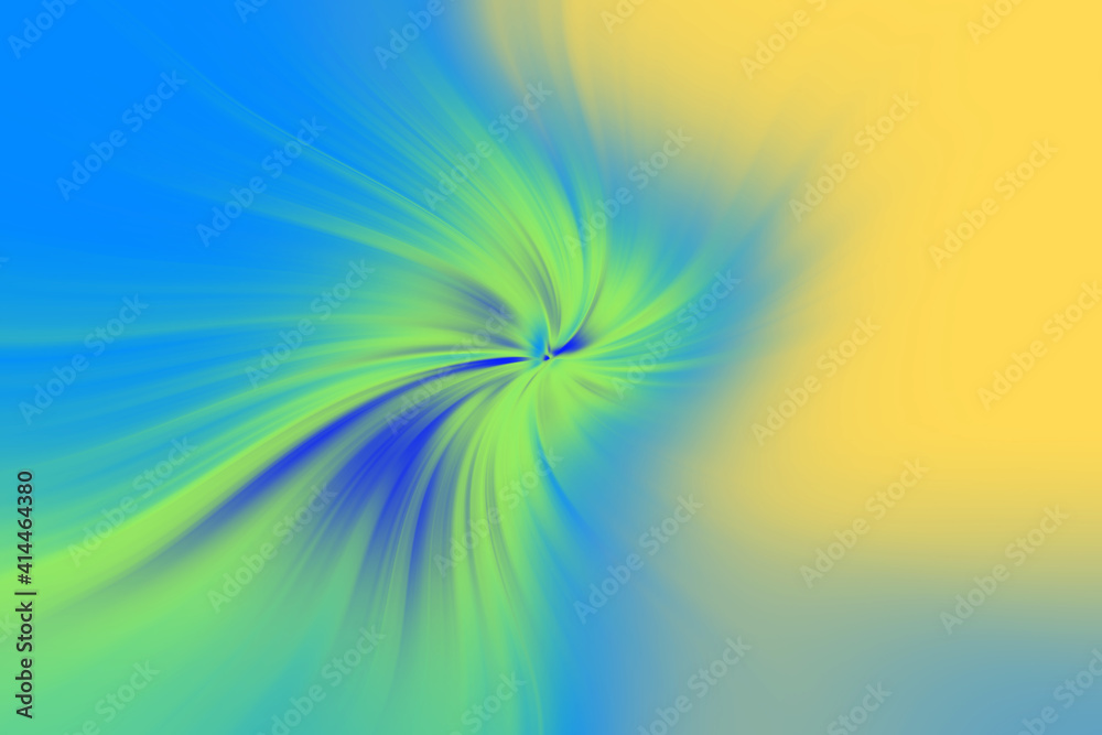 Abstract radial magnification blur zoom surface in neon green, blue and ...