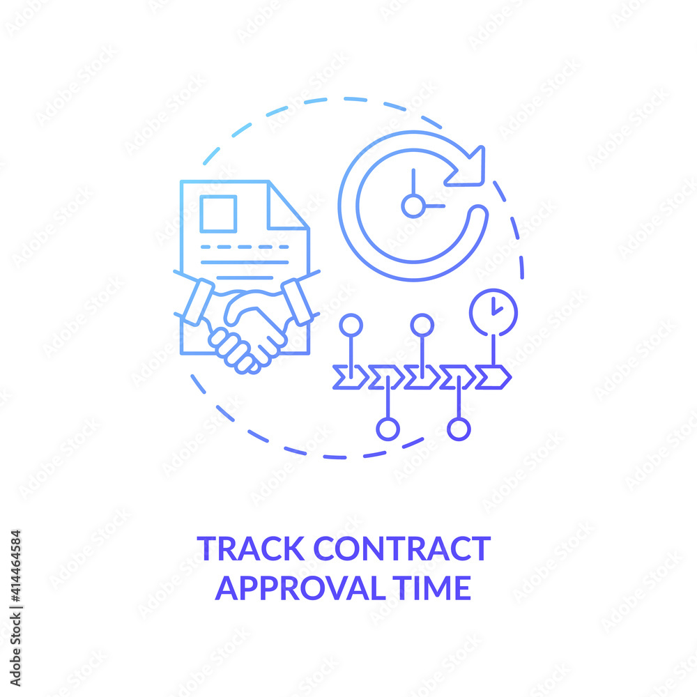 Track contract approval time concept icon. Efficient contract ...