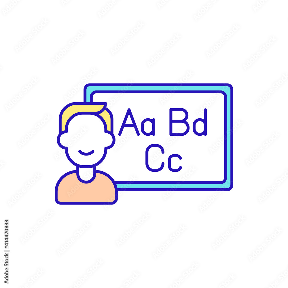 Online educational course RGB color icon. Improving education skills ...